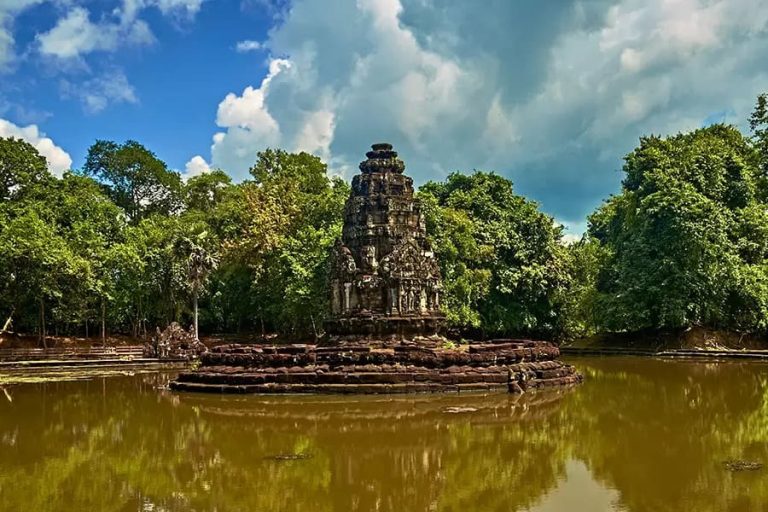 Neak Pean - A Small Island Temple Located In The Middle Of A Reservoir ...